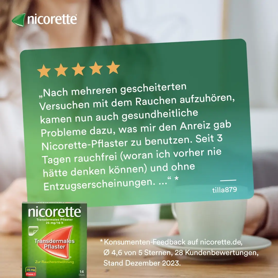 nicorette® TX Pflaster: Nikotinpflaster gegen Rauchverlangen