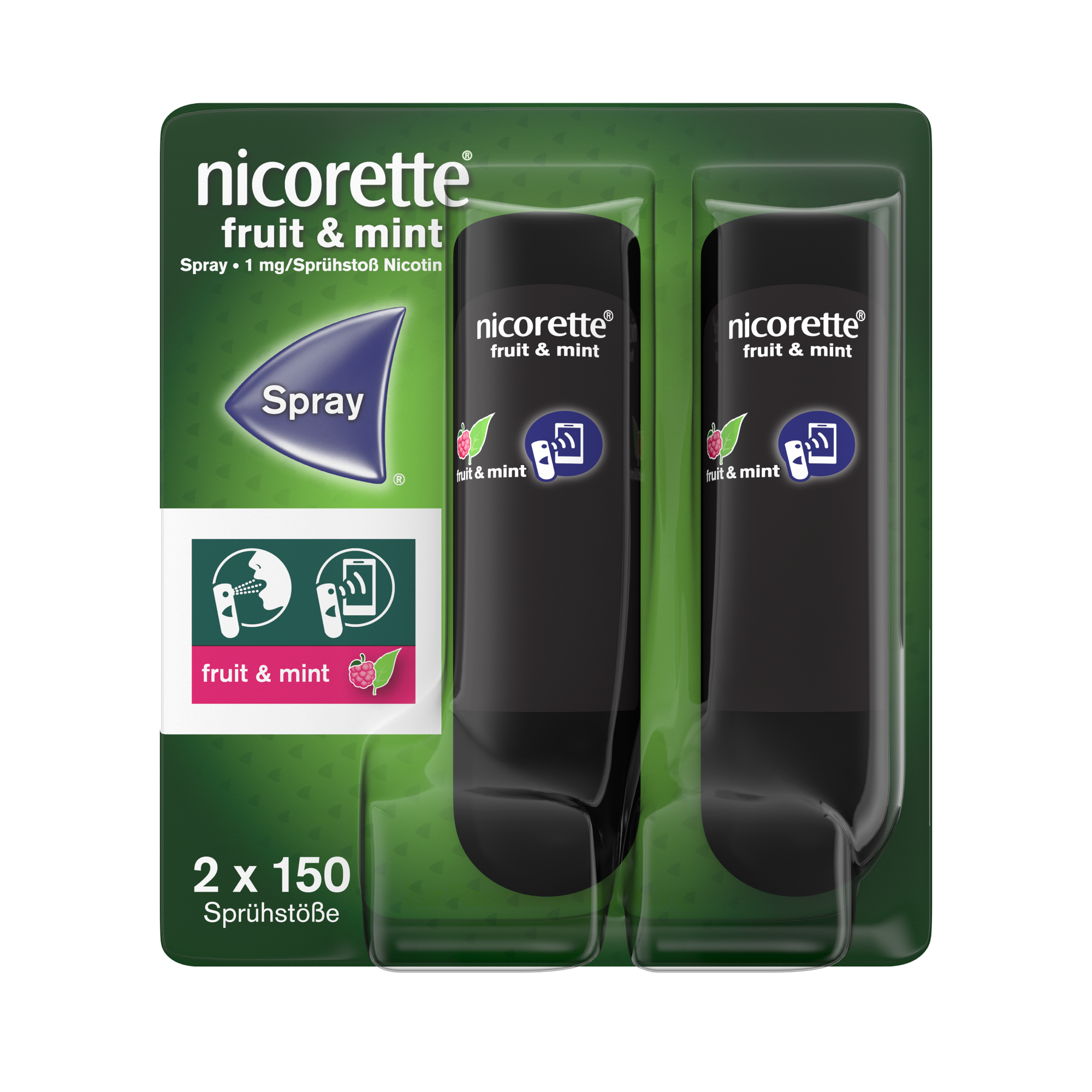nicorette® fruit & mint Spray – frischer Minz-Fruchtgeschmack